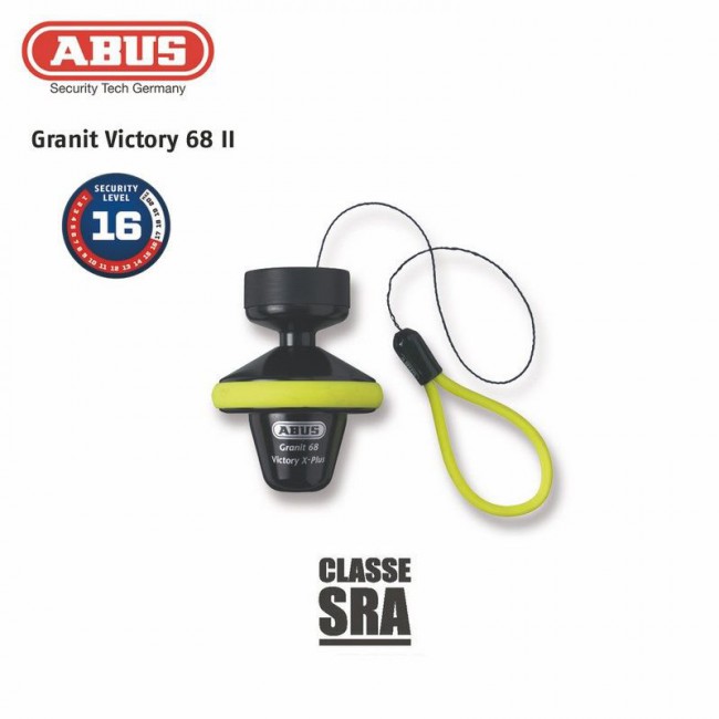 Cerradura de disco Abus 68 III Negro/Amarillo Roll Up